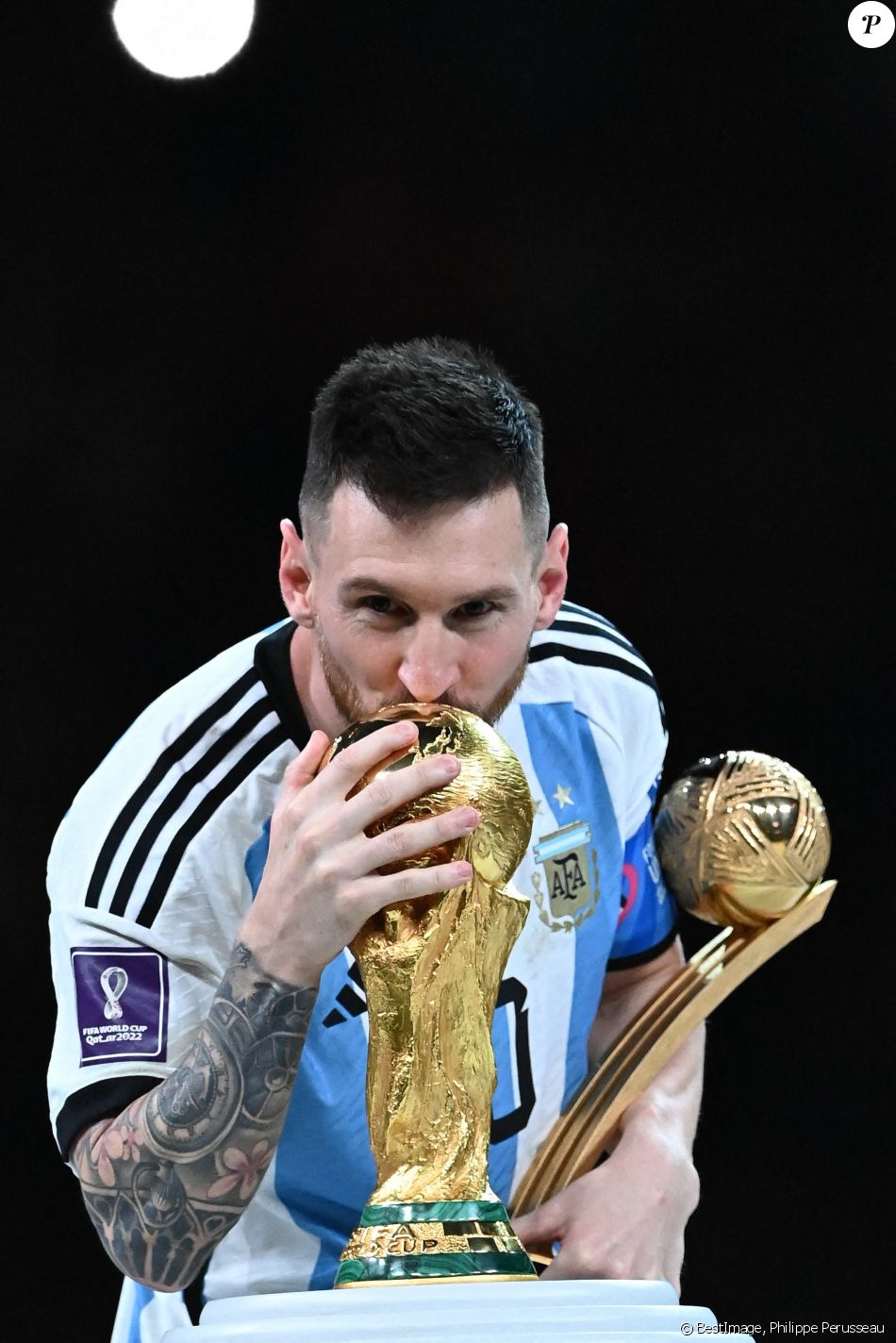 Lionel (Leo) Messi lors de la finale Argentine - France de la Coupe du Monde 2022 au Qatar (FIFA ...