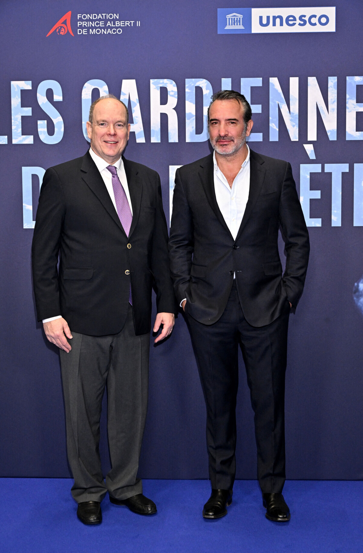 Photo : Le prince Albert II de Monaco et Jean Dujardin durant l'avant ...