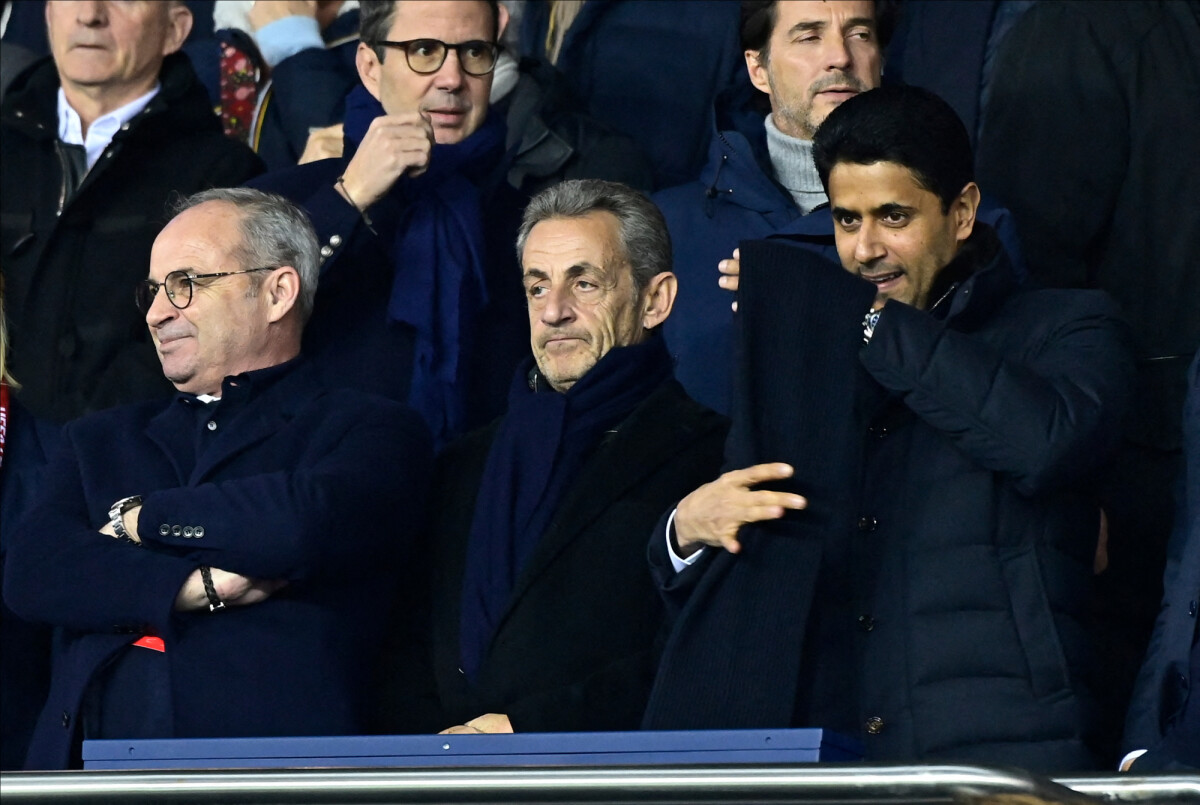 Photo : Luis Campos ( directeur sportif PSG ), Nicolas Sarkozy, Nasser ...