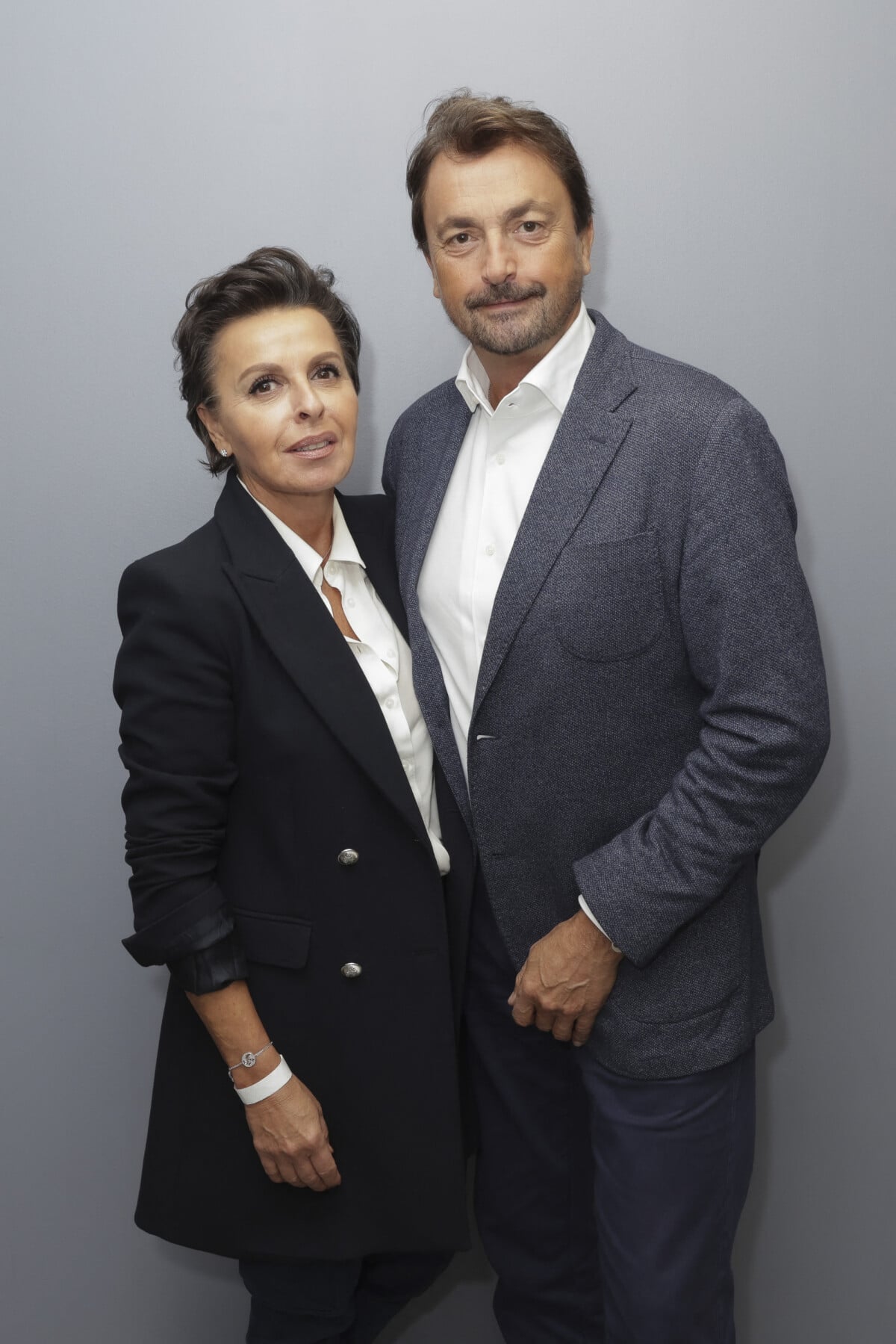 Photo : Exclusif - Henri Leconte et son épouse Maya Dowlatshahi - Backstage - Enregistrement de ...