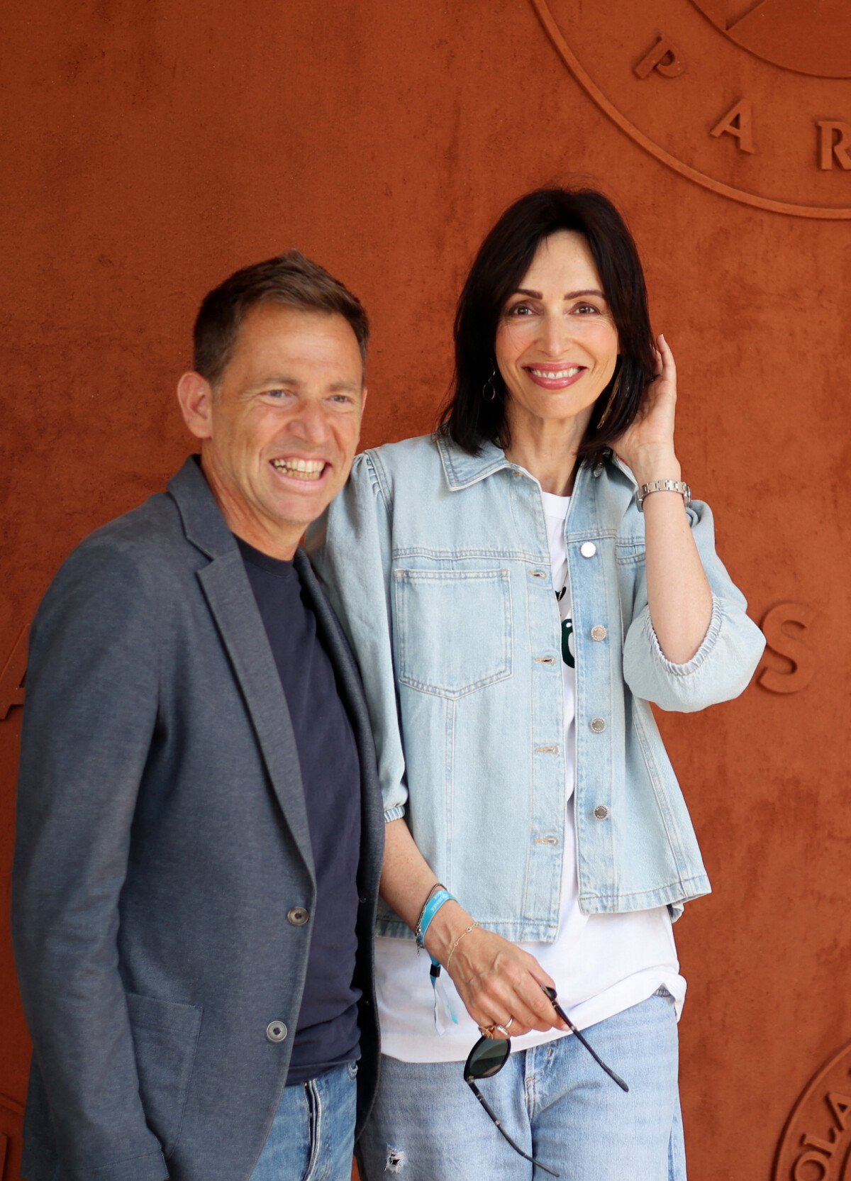 Photo : Daniel Riolo et sa compagne Géraldine Maillet au village lors des Internationaux de ...