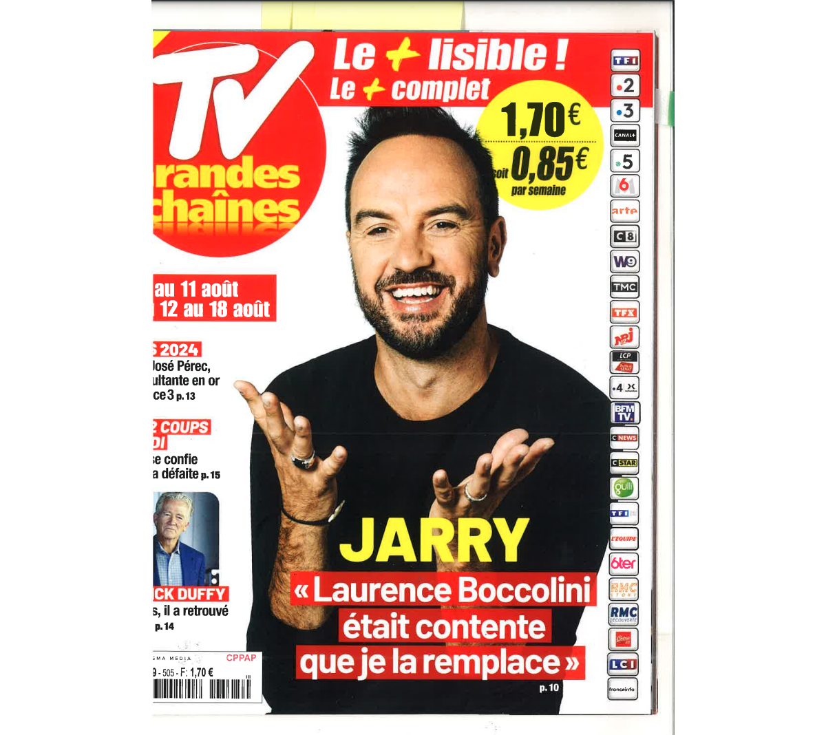 Photo : Couverture du magazine TV Grandes Chaînes publié le 29 juillet ...