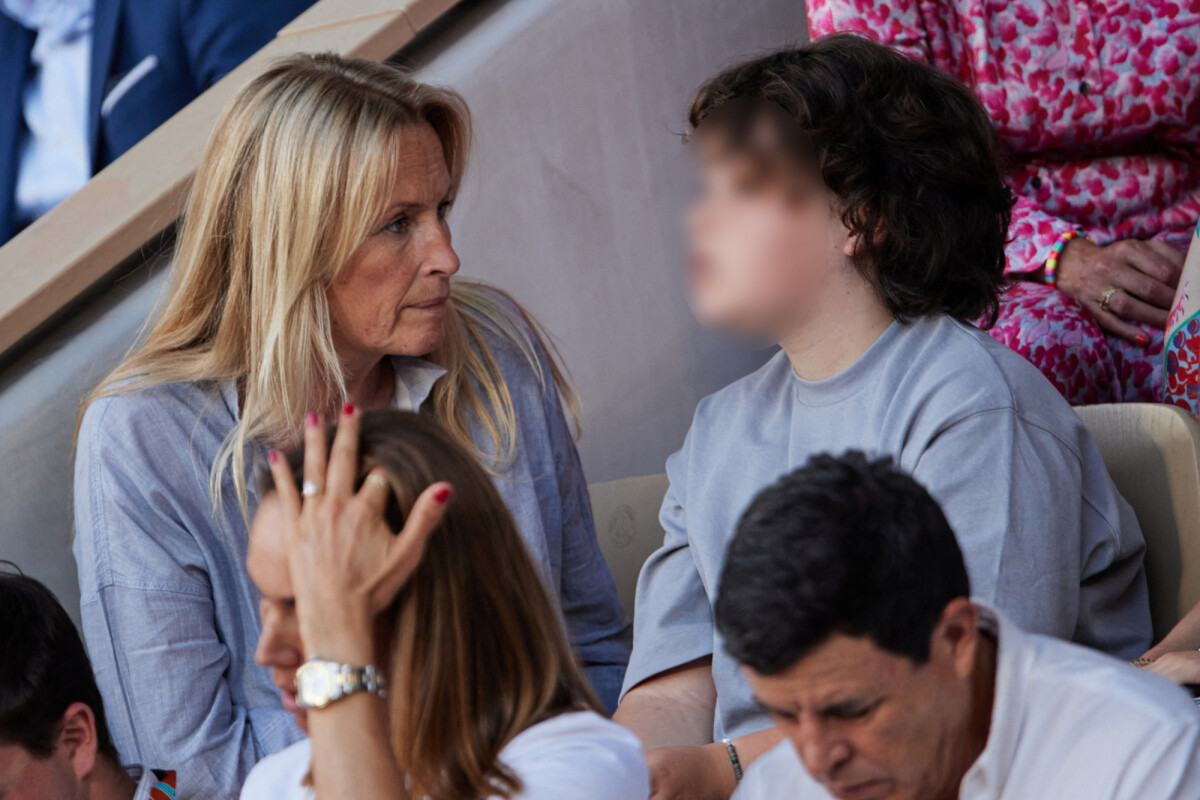 Photo : Estelle Lefébure et son fils Giuliano Ramette en tribunes lors ...