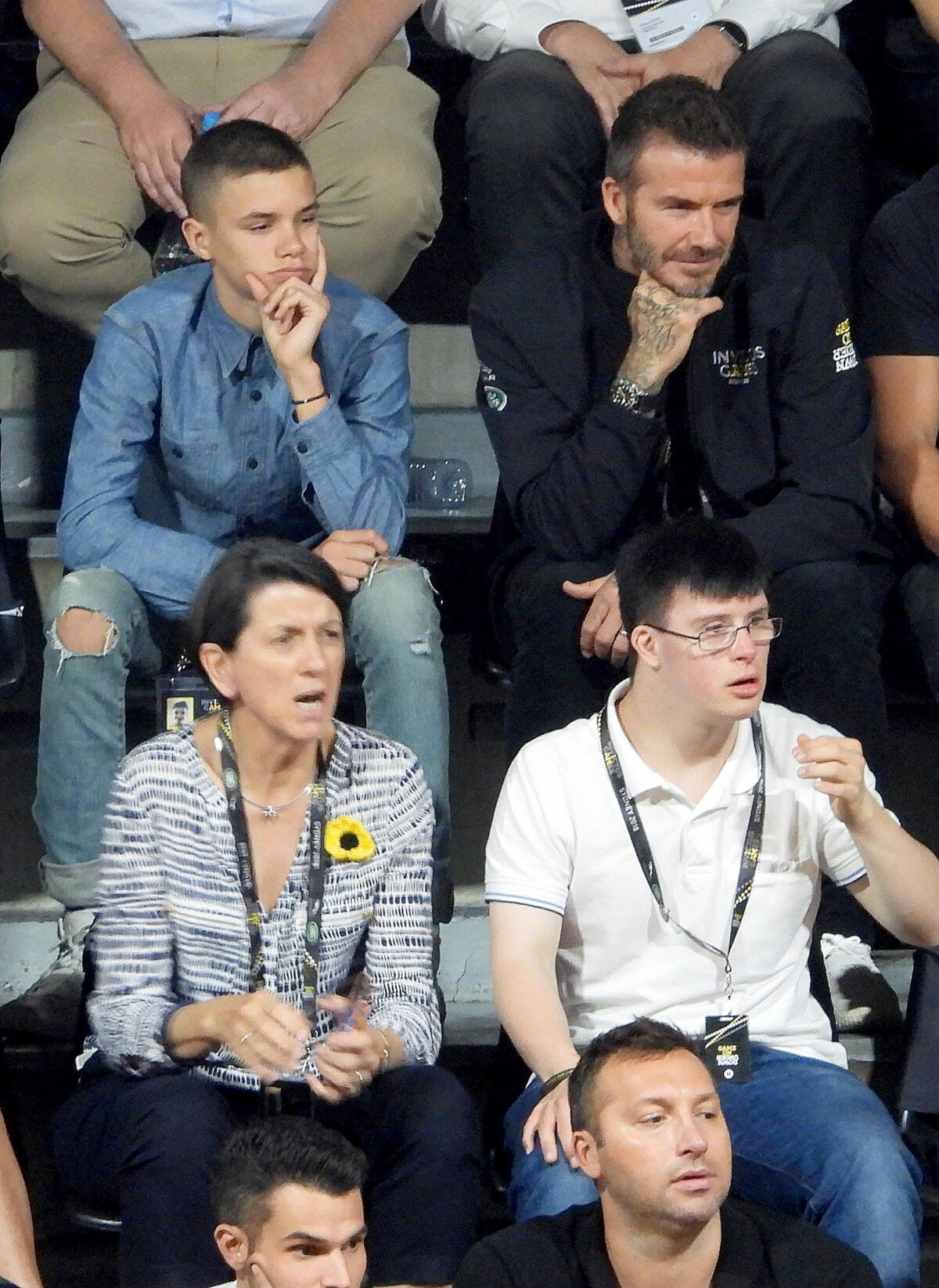 Photo : David Beckham et son fils Romeo assistent à la finale de ...