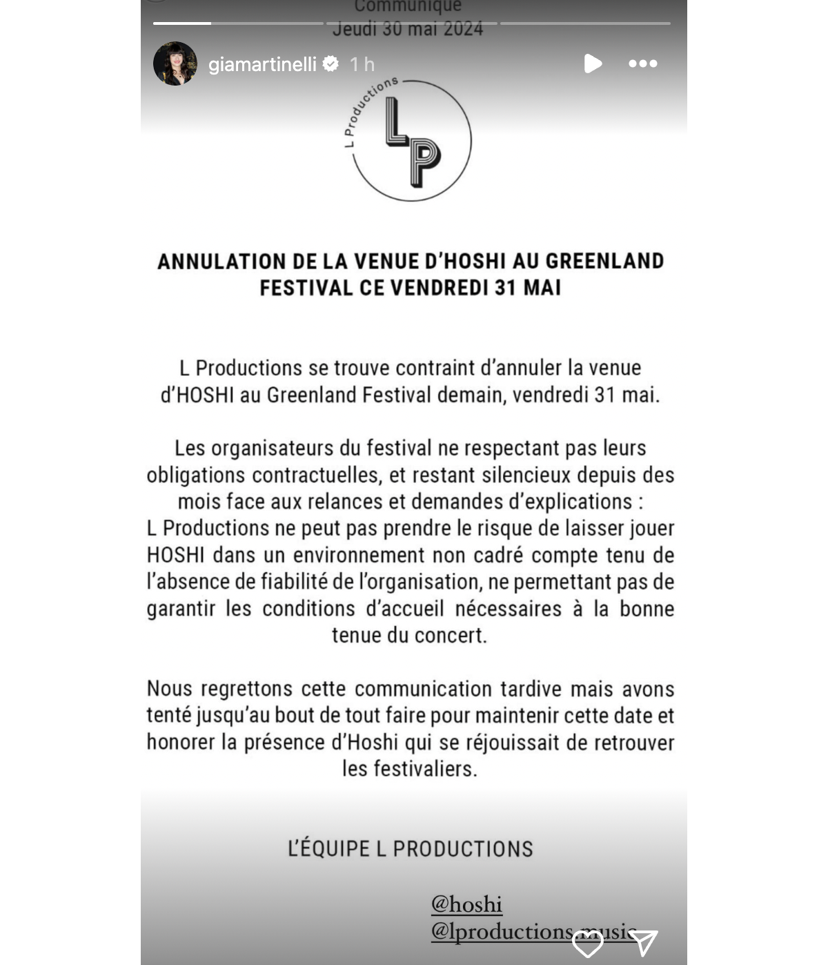 Photo : Sa compagne et manageuse Gia Martinelli vient d'annoncer que ...