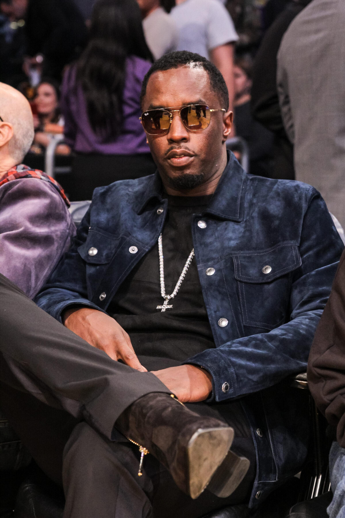 Photo : Sean Combs (Sean John, Puff Daddy, Puffy, Diddy, P. Diddy, Brother Love) lors du match ...