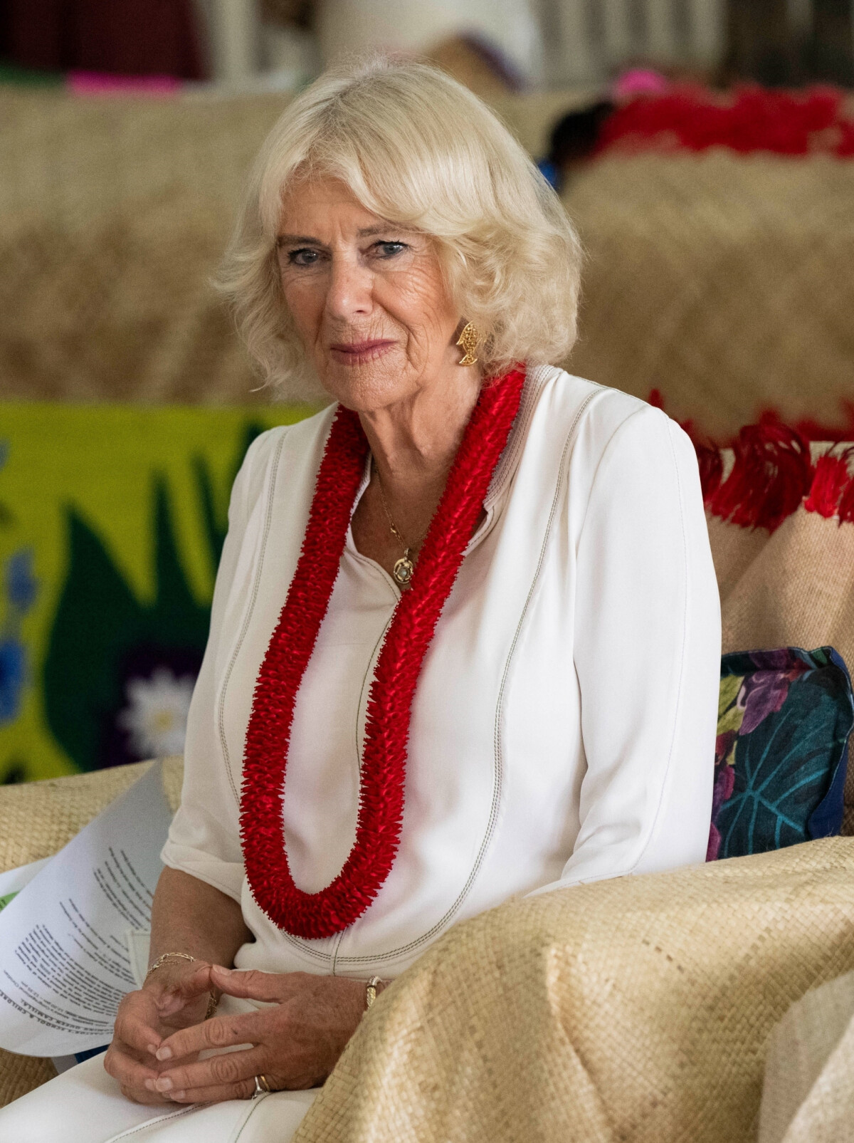 Photo : La reine consort Camilla visite l'aoga faifeau (école de ...