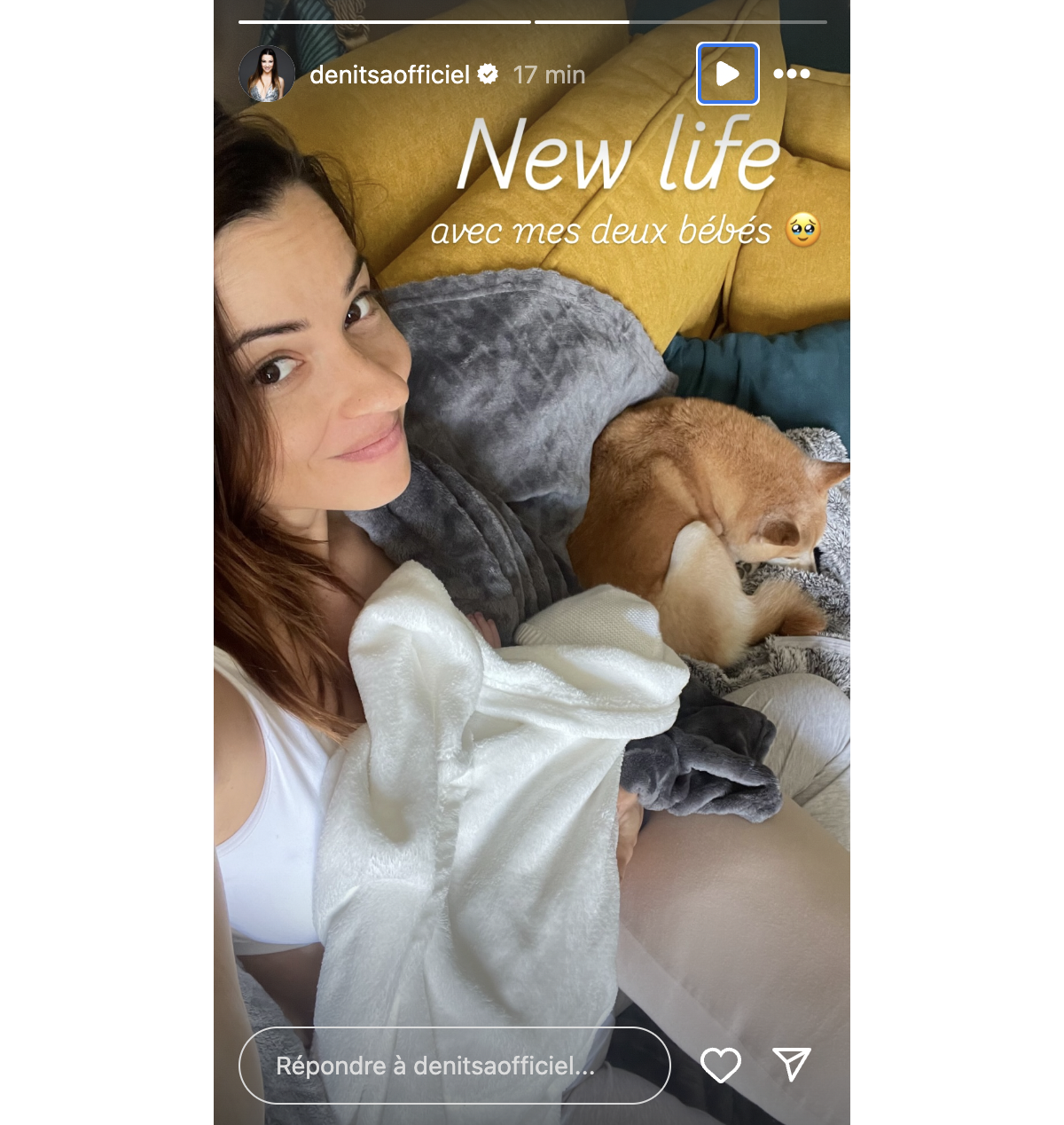 Photo : Denitsa Ikonomova partage une première photo d'elle et son bébé. Instagram - Purepeople