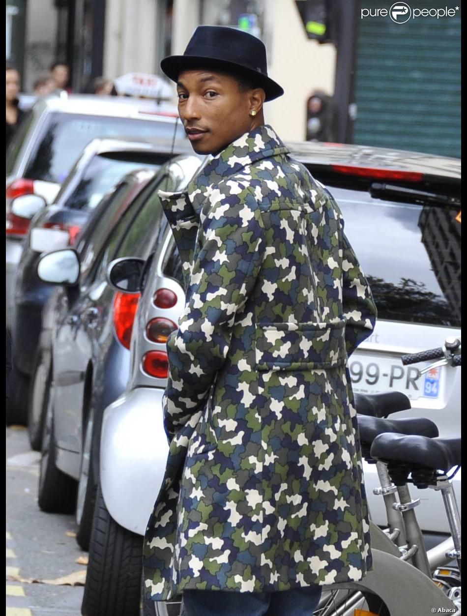 Pharrell Williams se rend dans un studio d'enregistrement à Paris, le 3 ...