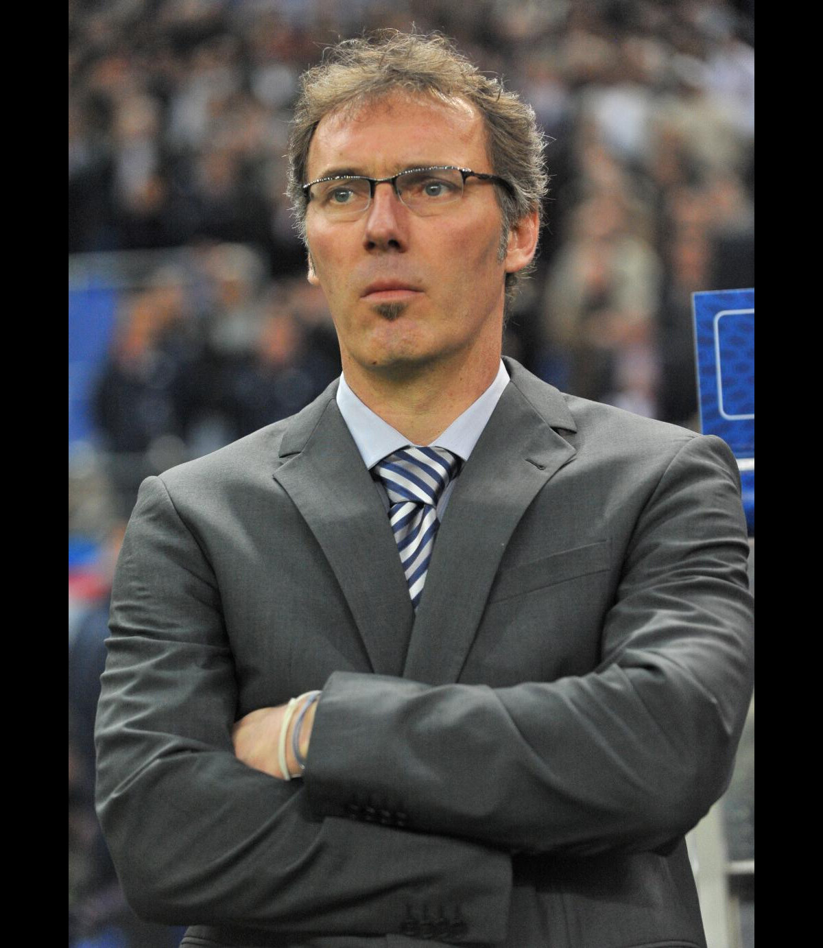 Photo : Laurent Blanc lors du match France-Croatie le mardi 29 mars ...