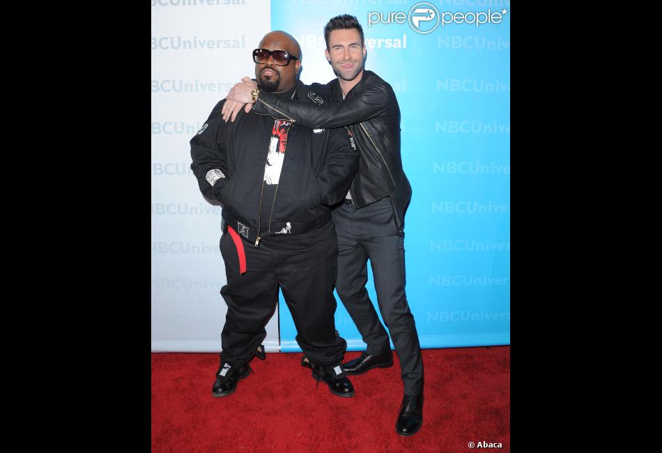 Cee Lo Green et Adam Levine lors de la conférence de presse NBC à Los ...