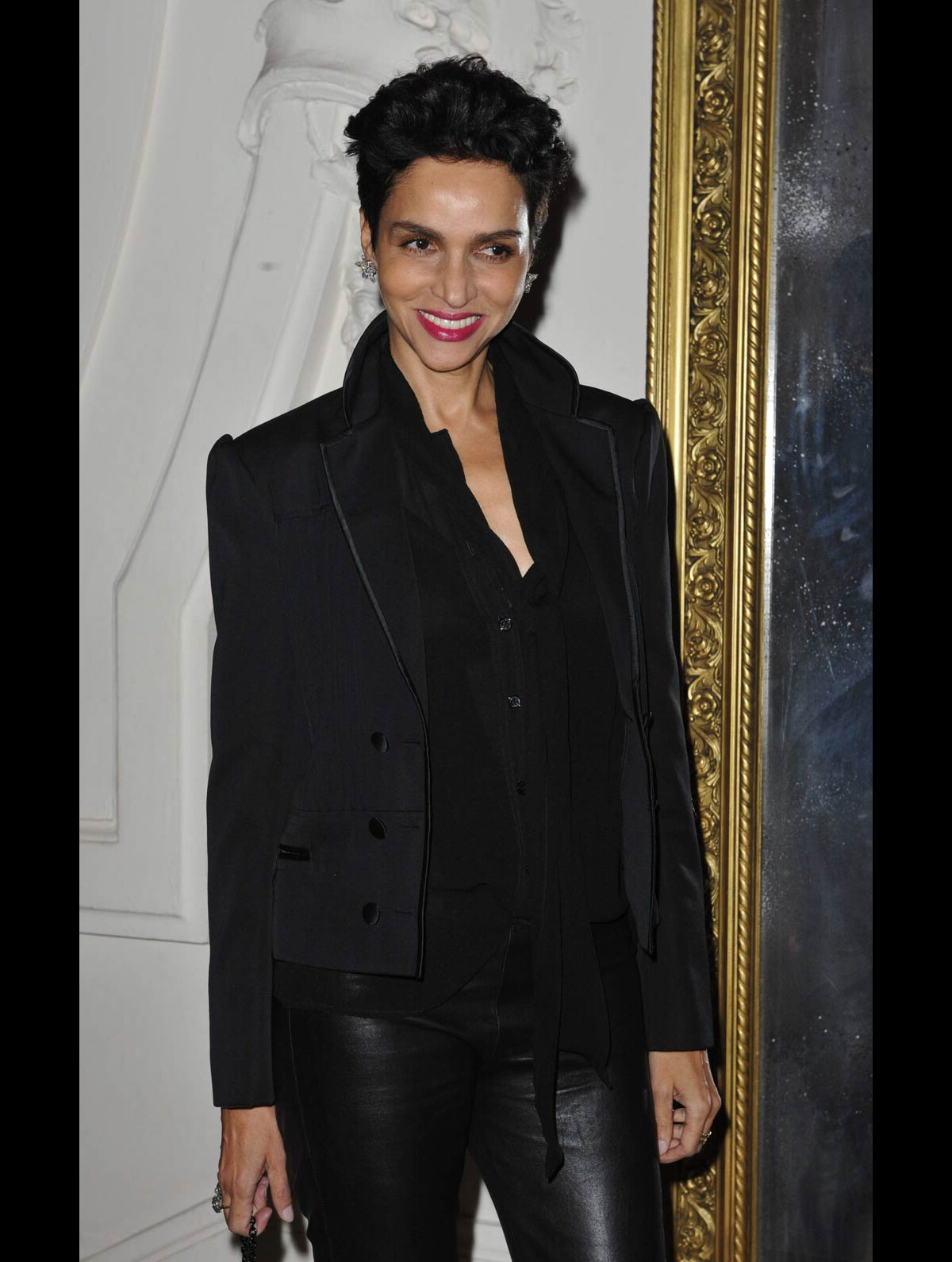 Photo : Farida Khelfa lors du défilé Jean-Paul Gaultier, à Paris, le 25 ...