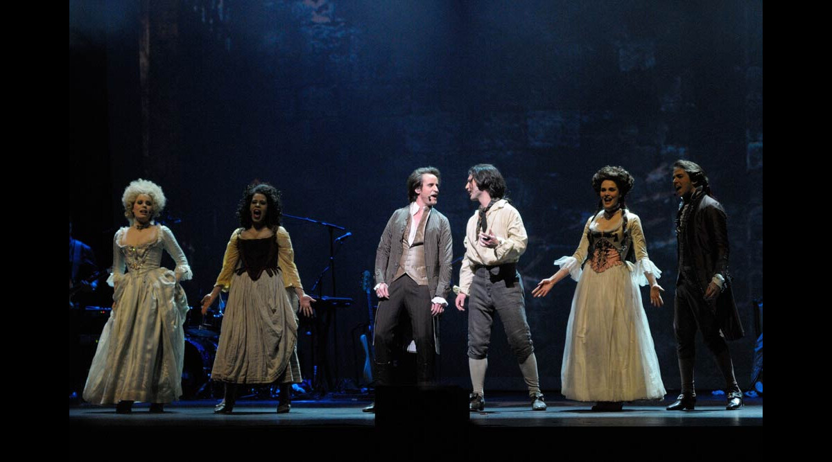 Photo : Rod Janois (Camille Desmoulins) et Mathieu Carnot (Lazare). La ...