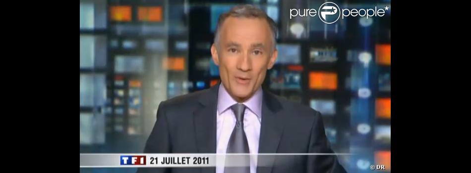 Gilles Bouleau, le 21 juillet, à l'animation du JT de 20 heures de TF1. - Purepeople