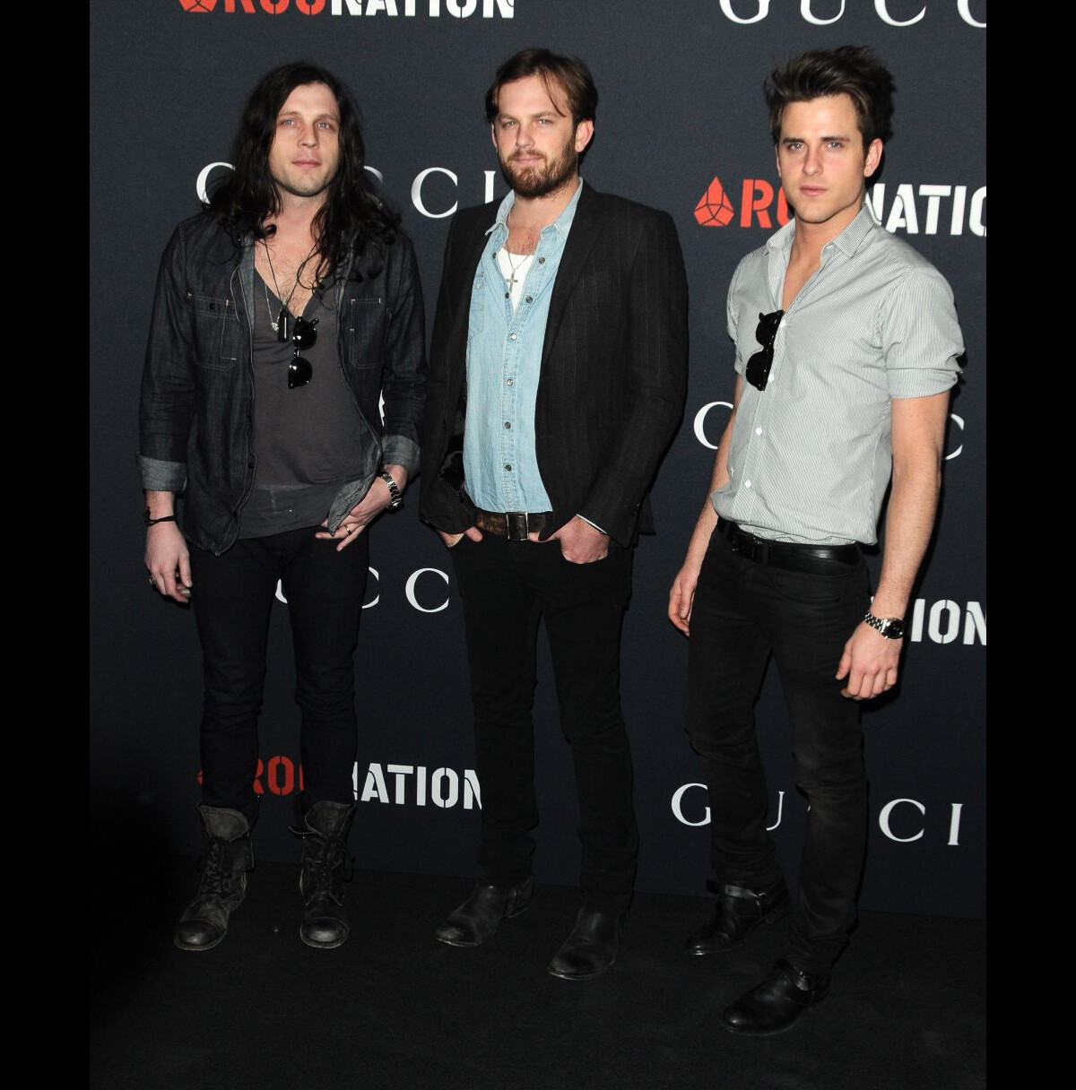 Photo : Nathan, Caleb et Jared Followill en février 2011 à Los Angeles ...