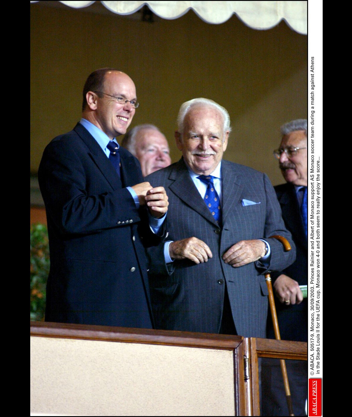 Photo : Le prince Albert et le prince Rainier en 2003. Le prince Albert ...