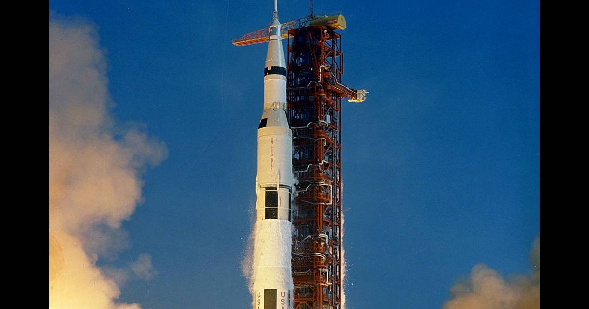 Départ de la fusée Apollo 11 en 1969 - Purepeople