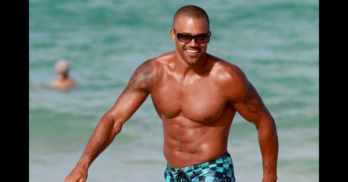 Shemar Moore, souriant et musclé à Miami le 3 juin 2012. - Purepeople