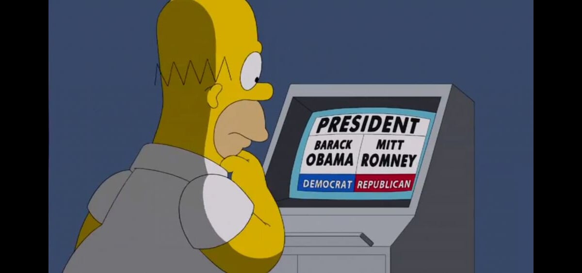Photo : Homer vote dans Les Simpsons - septembre 2012. - Purepeople