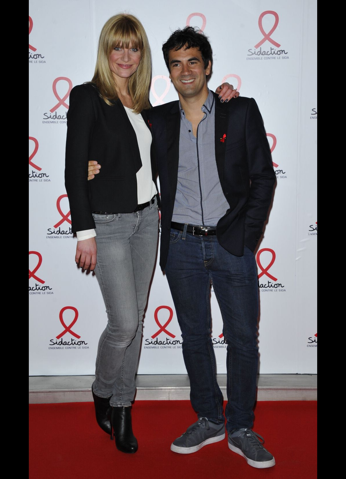 Photo : Sandrine Corman et Alex Goude lors de la soirée de lancement du ...