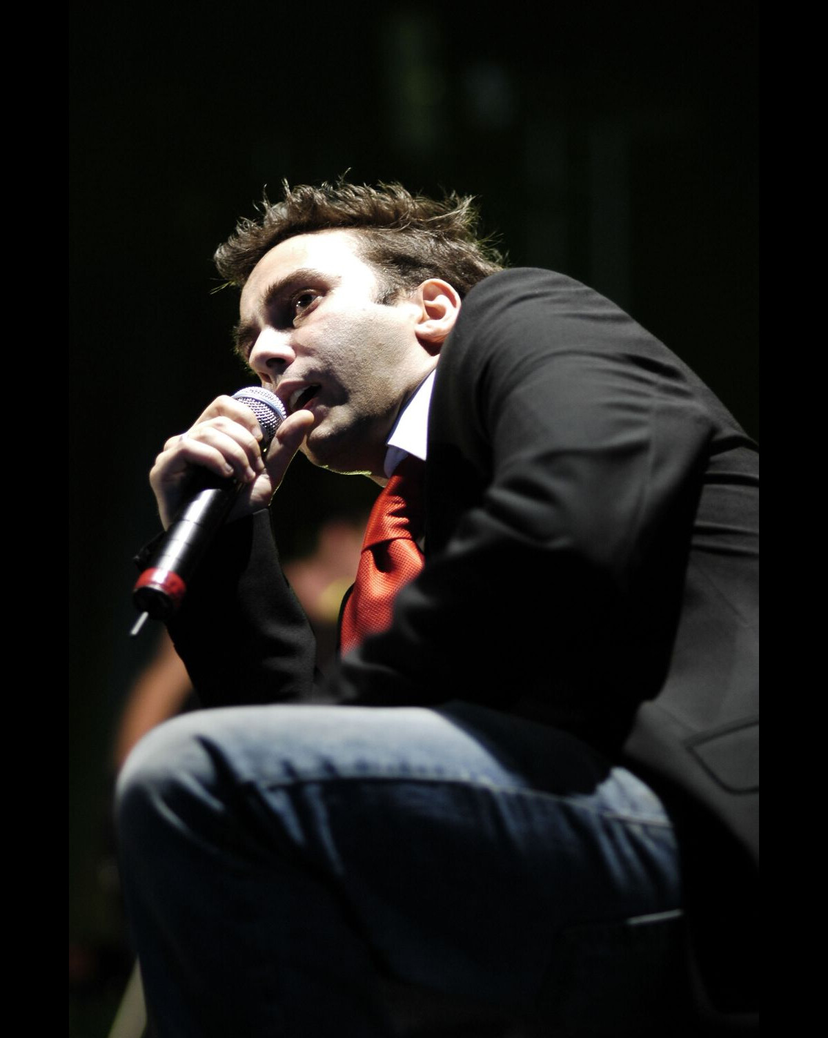 Photo : Saez en concert à Longchamp le 9 juillet 2005. - Purepeople