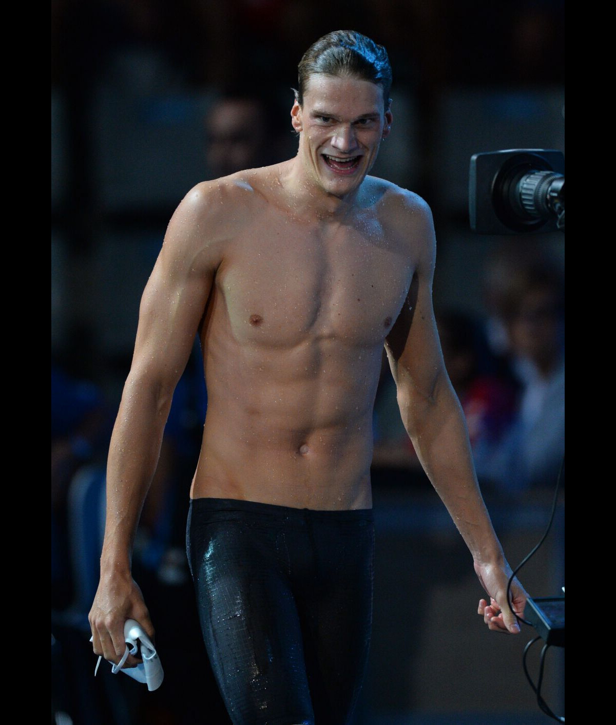 Photo : Yannick Agnel après sa victoire en finale du 200 m nage libre ...