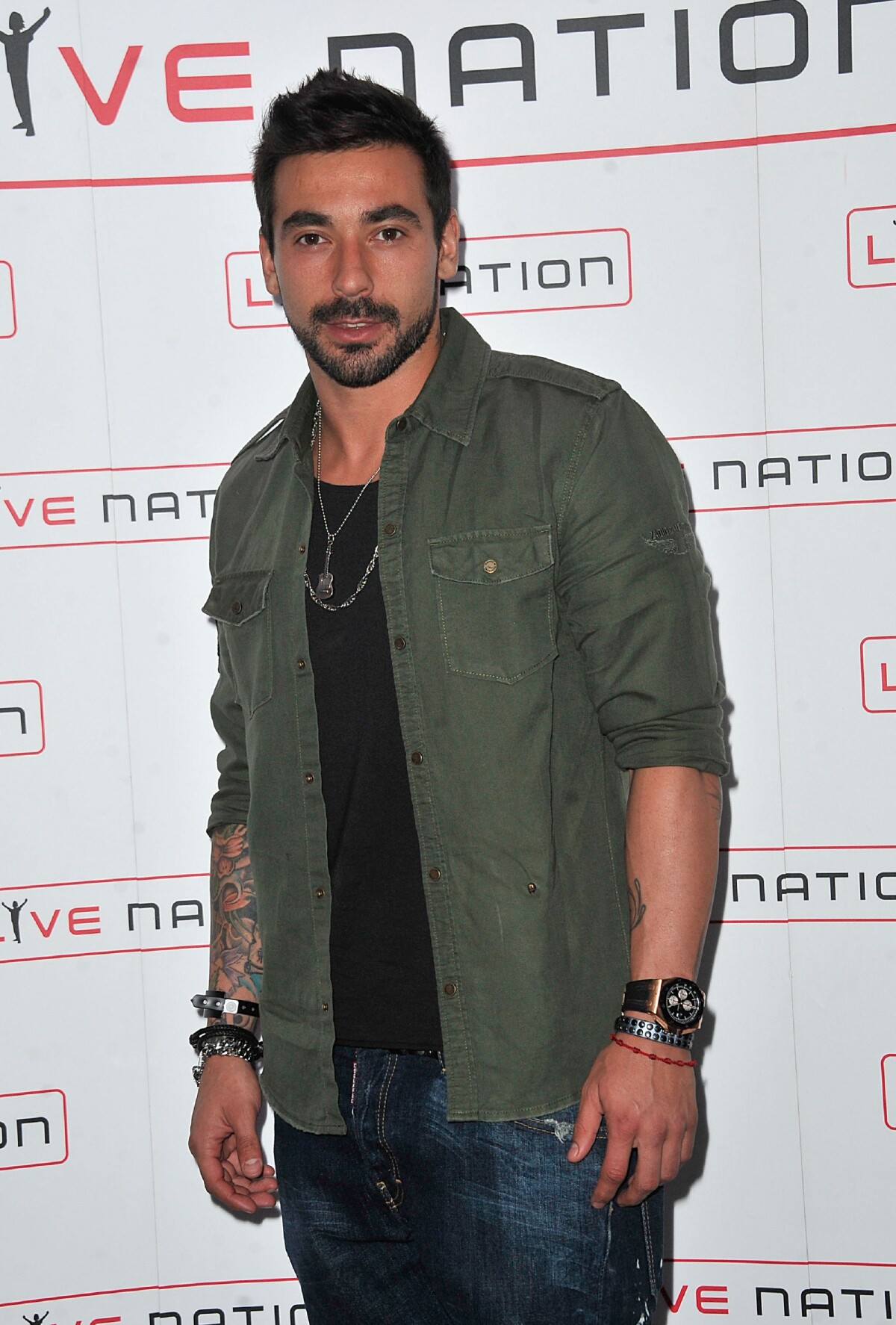 Photo : Ezequiel Lavezzi dans les salons de Bercy avant le concert de ...