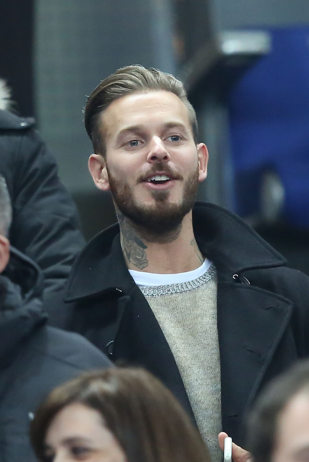 Photo : M. Pokora lors du match amical France contre Pays-Bas au Stade ...