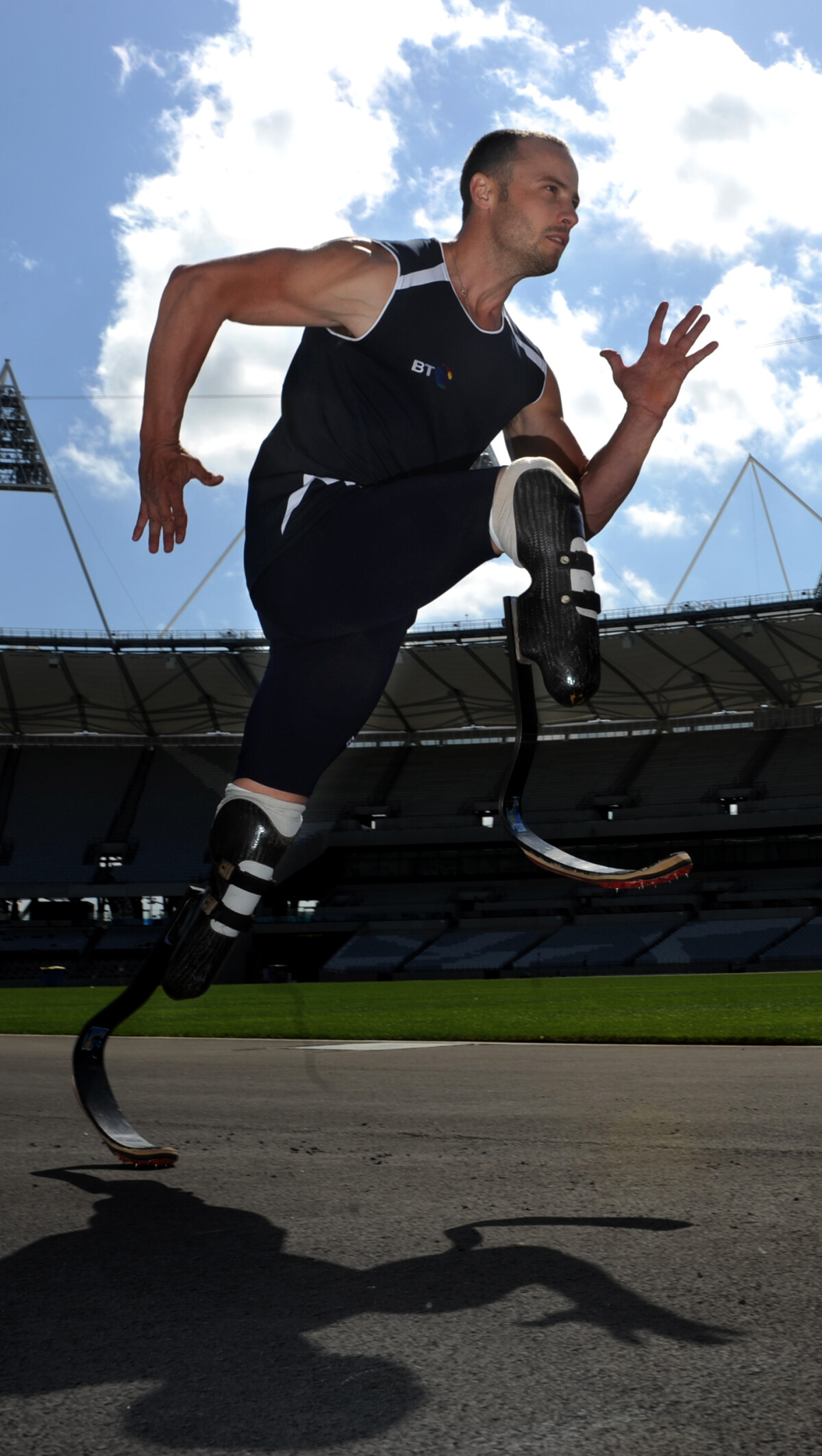 Photo : Oscar Pistorius lors d'une séance photo à l'Olympic Park de ...