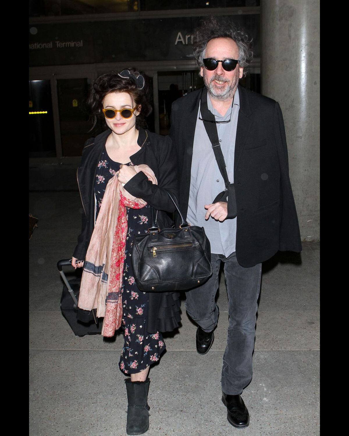 Photo : Tim Burton et Helena Bonham Carter arrivant à Los Angeles le 20 ...