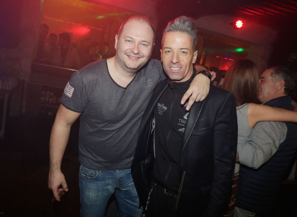 Photo : Jay Style et Sébastien Cauet lors des 20 ans de l'établissement ...