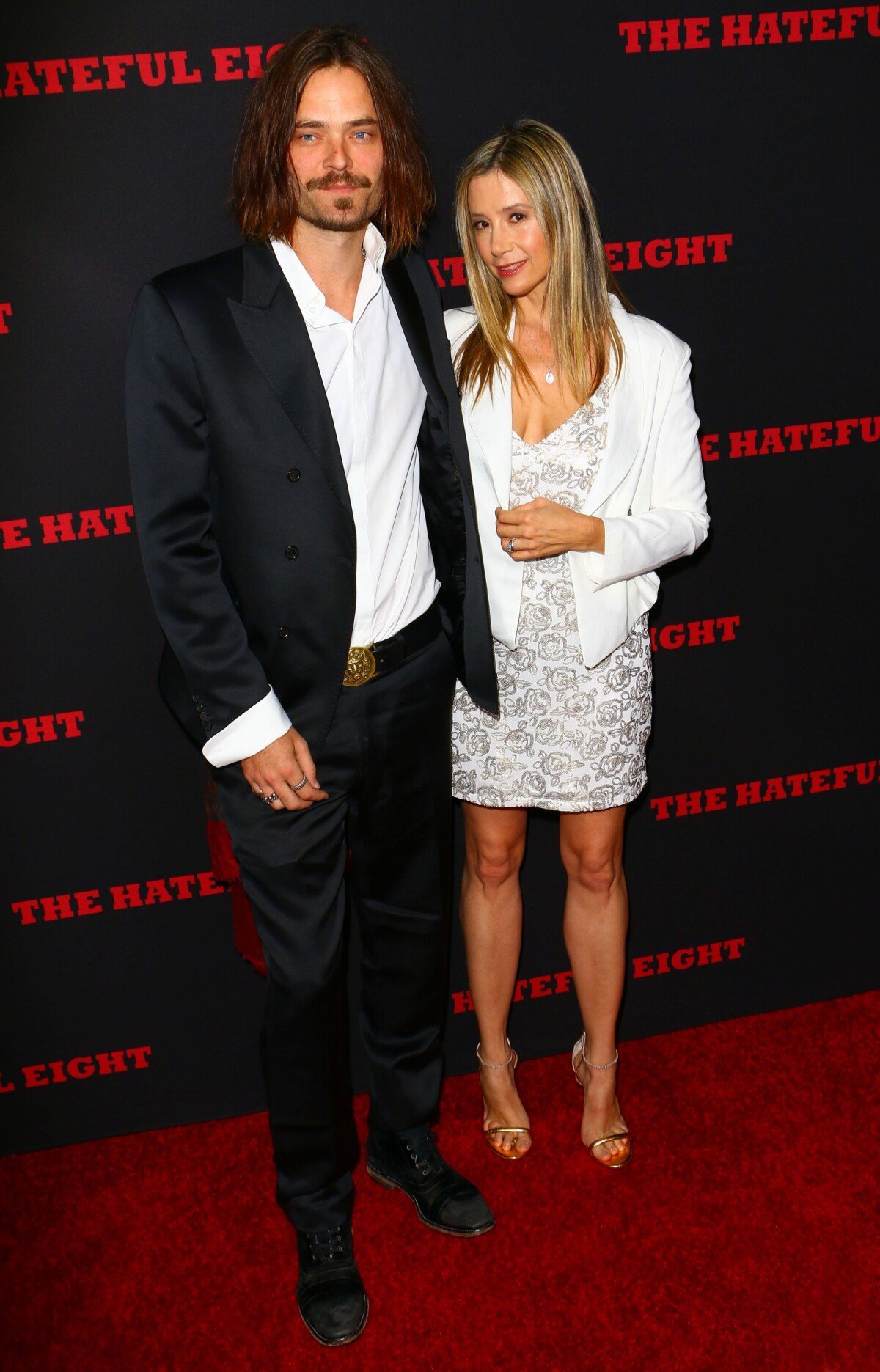 Photo Christopher Backus Et Sa Femme Mira Sorvino à La Première Du Film Les Huit Salopards à