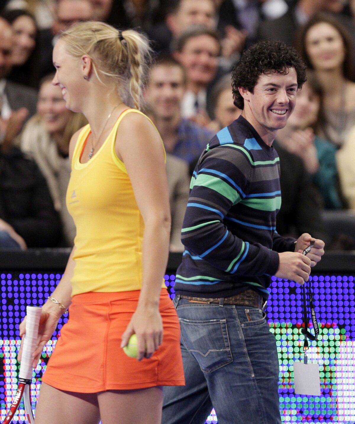 Photo : Rory McIlroy et Caroline Wozniacki lors d'une exhibition au ...