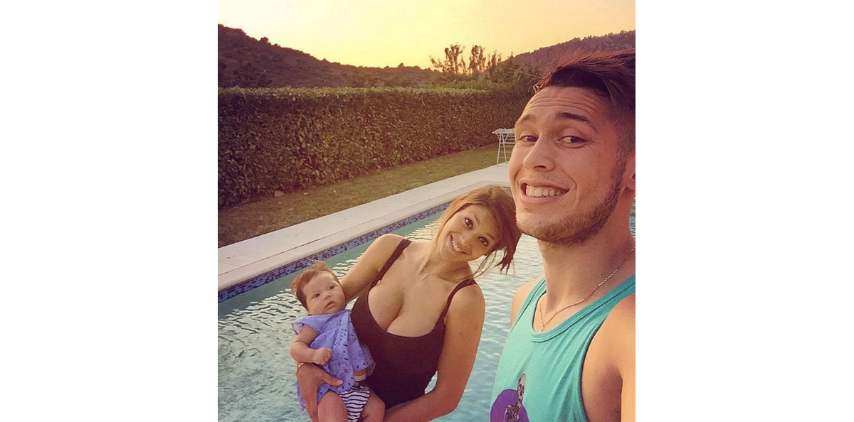 Photo : Lucas Ocampos avec sa belle Majo et leur bébé - 2015 - Purepeople