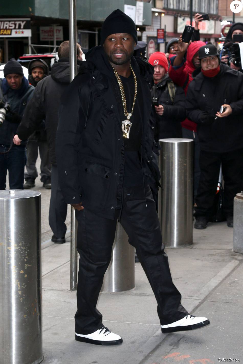 50 Cent arrive au Madison Square Garden pour la présentation de la ...