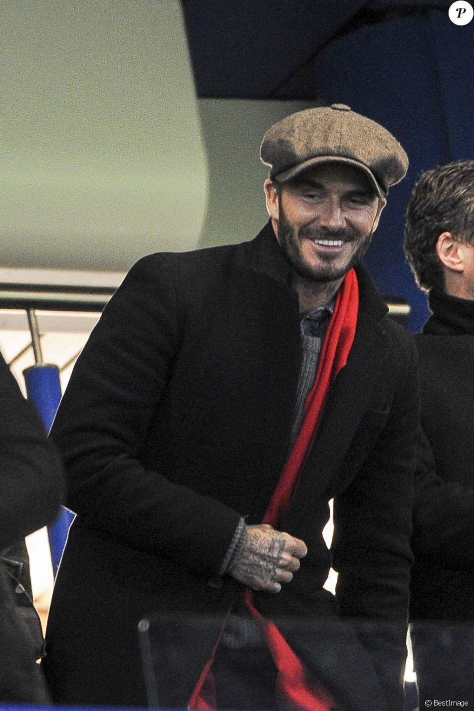 David Beckham au match des 1/8 de finale de la Ligue Champions entre ...