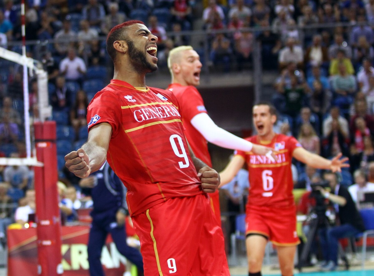 Photo : Earvin Ngapeth à Cracovie le 4 septembre 2014. - Purepeople