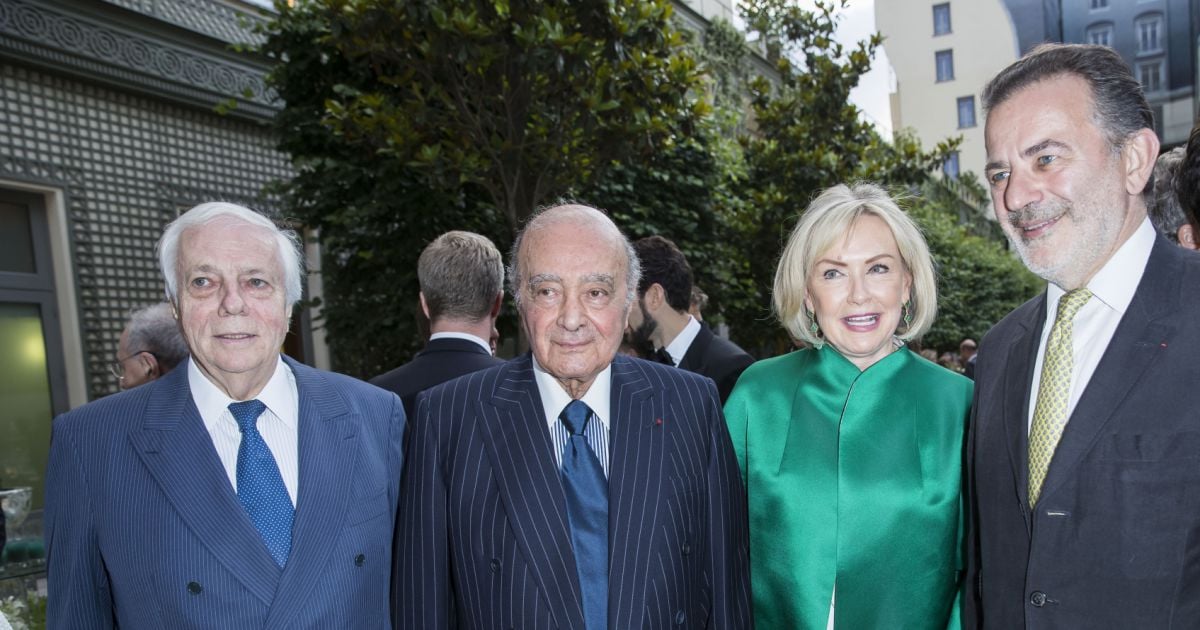 Frank Klein, PDG du Ritz, Mohamed Al-Fayed et sa femme Heini Wathén et ...
