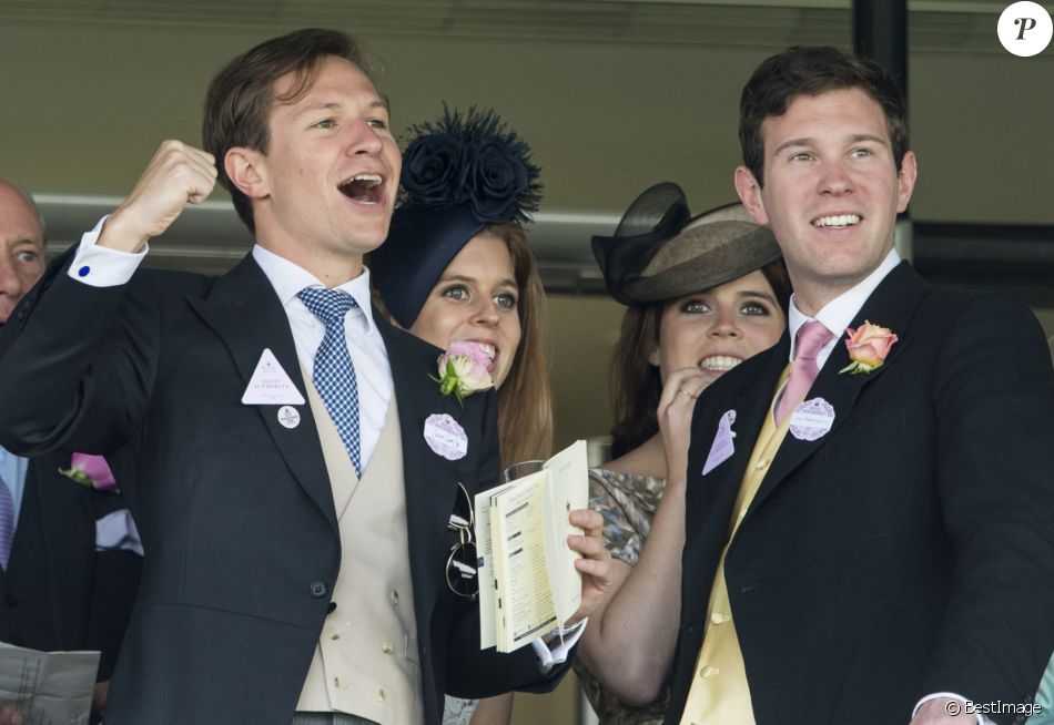 Dave Clark, Beatrice d'York, Eugenie d'York et Jack Brooksbank au Royal ...