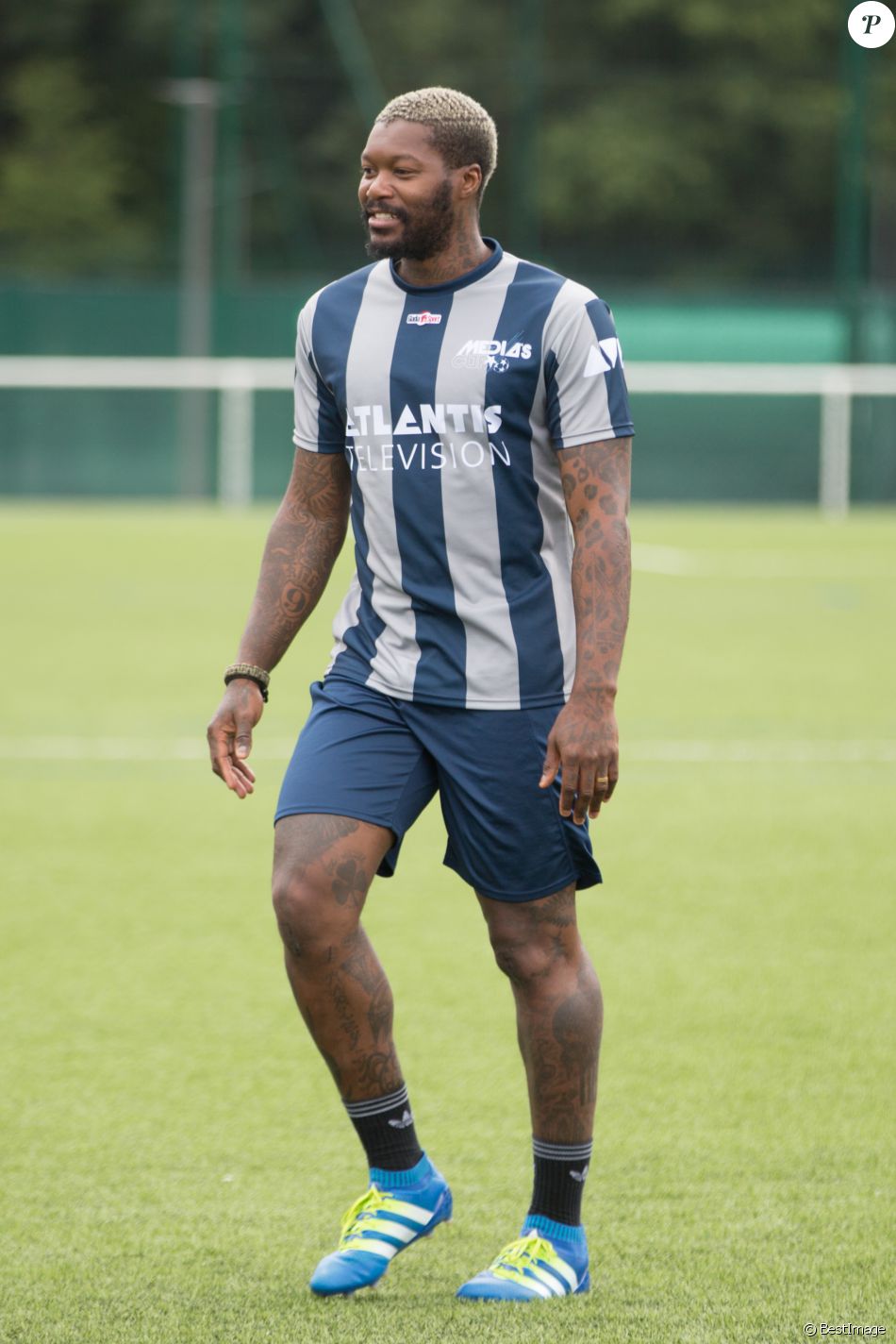 Djibril Cissé lors du tournoi de football Media Cup organisé à Meudon ...