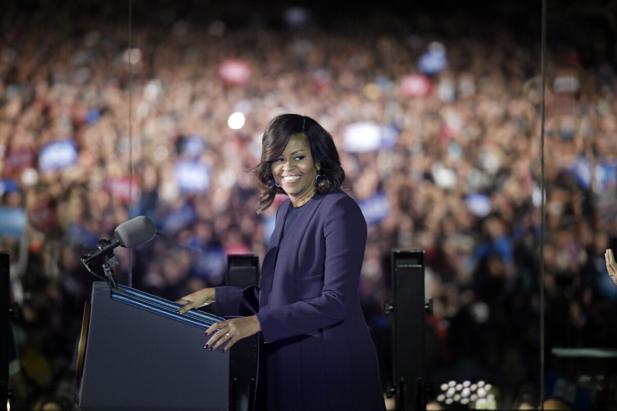 Photo : Michelle Obama lors du meeting de la candidate démocrate aux ...