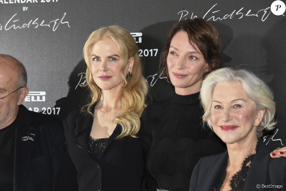 Nicole Kidman, Uma Thurman et Helen Mirren lors de la présentation du ...