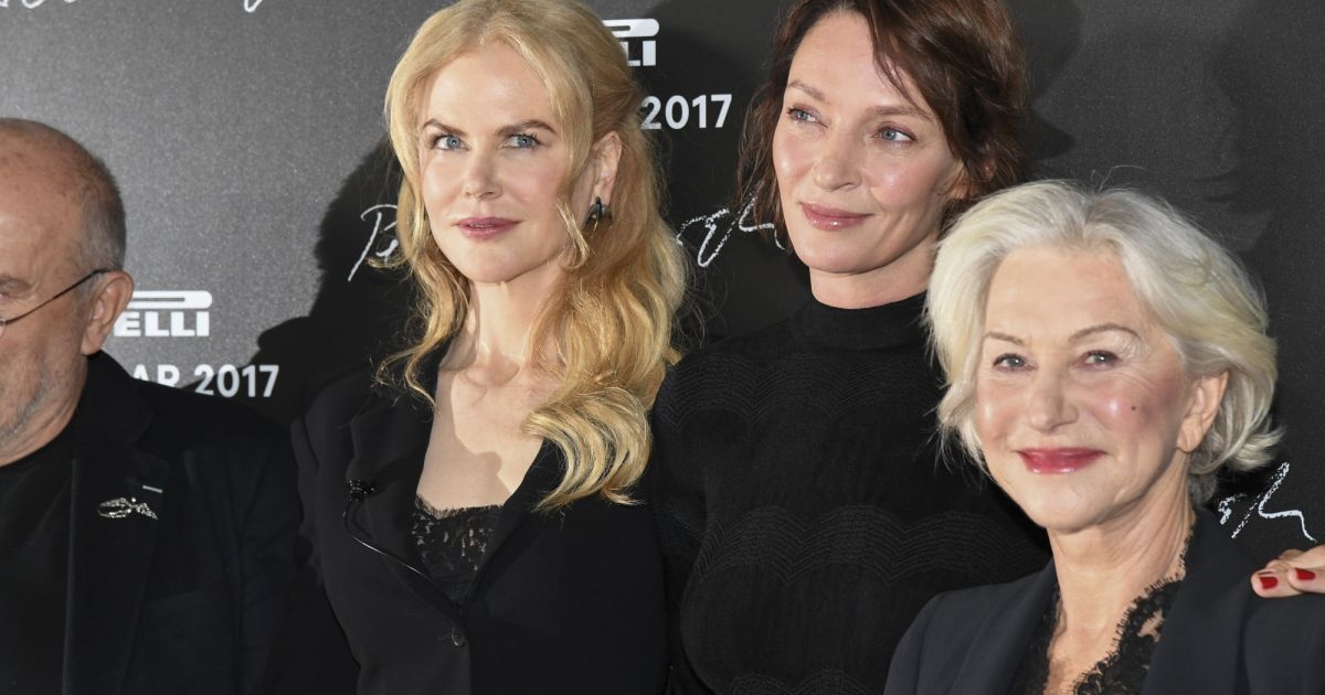 Nicole Kidman, Uma Thurman et Helen Mirren lors de la présentation du ...