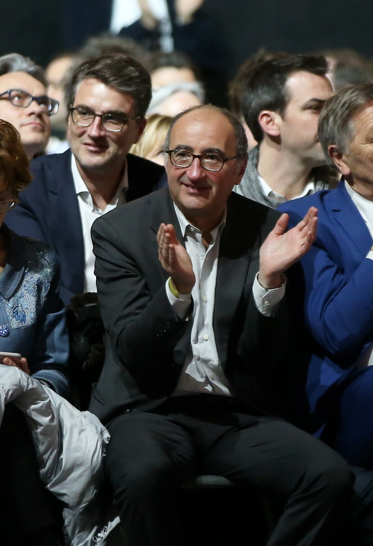 Photo : Le juge Eric Halphen au meeting de Emmanuel Macron (candidat de ...