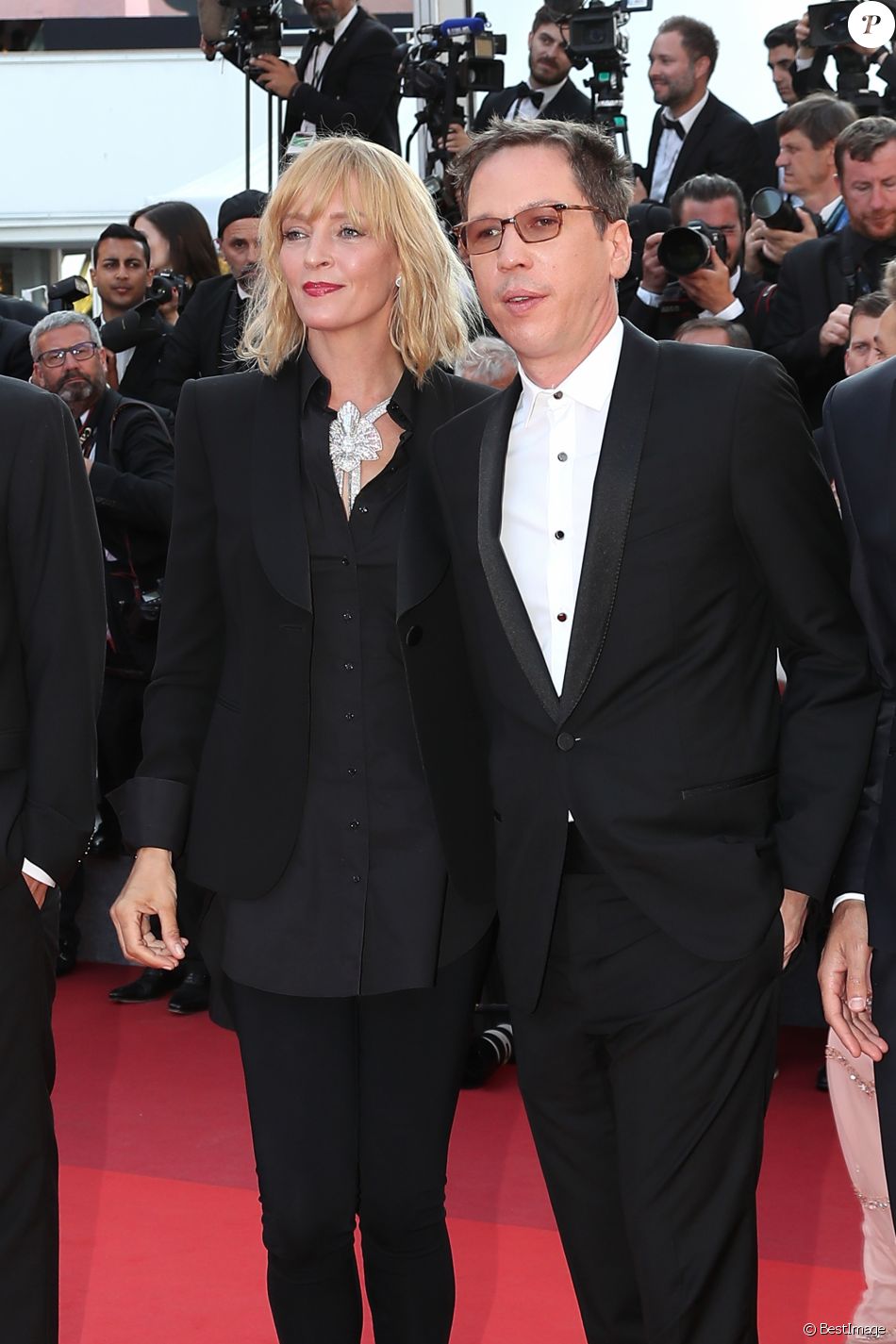 Uma Thurman et Reda Kateb - Montée des marches du film D'Après une ...
