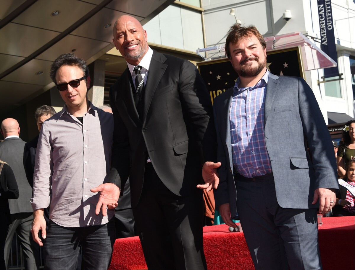 Photo : Dwayne Johnson avec Jack Black et Jake Kasdan - Dwayne Johnson ...
