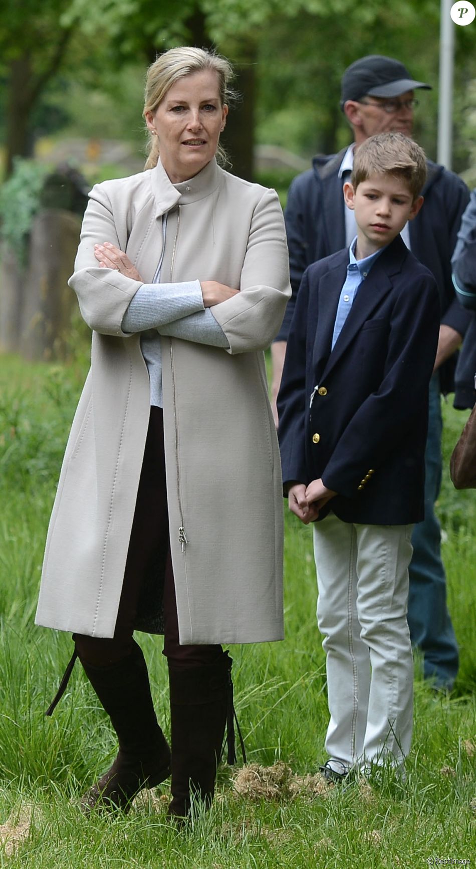 La comtesse Sophie de Wessex et son fils James, vicomte Severn, lors du ...