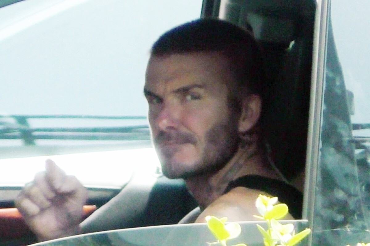 Photo : David Beckham boit un smoothie dans sa voiture à West Hollywood ...