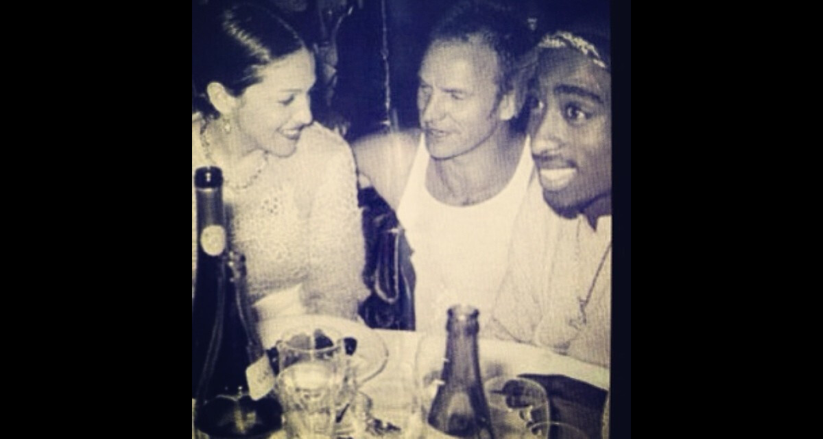 Photo : Madonna, Sting et son ex-compagnon le rappeur Tupac lors d'un ...