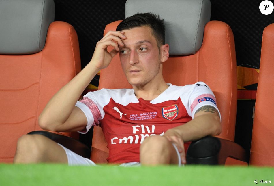 Mesut Özil lors dee la finale de l'Europa Ligue Chelsea-Arsenal, à Baku ...